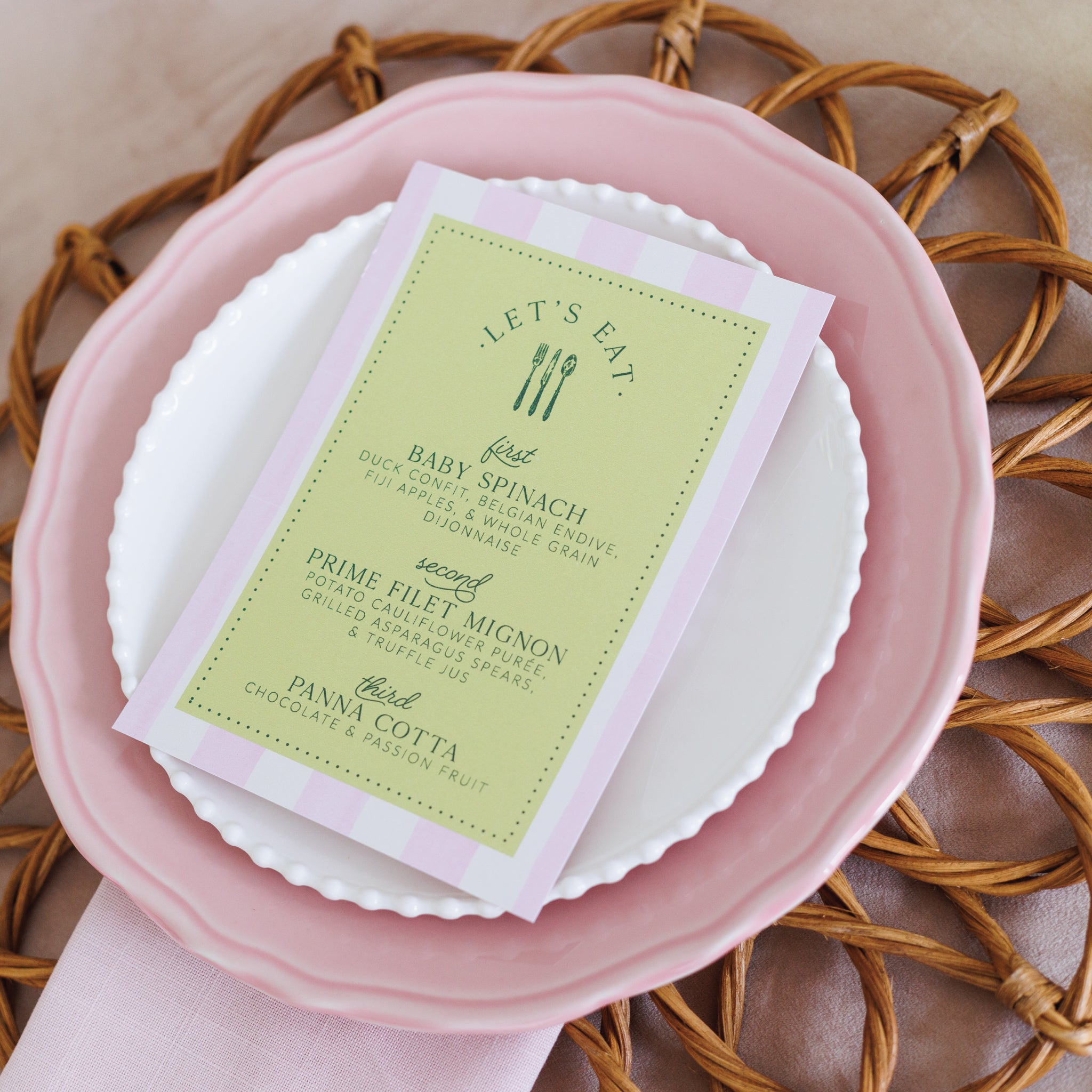 Amelie Collection - Double Sided Paper Menu – kulgra