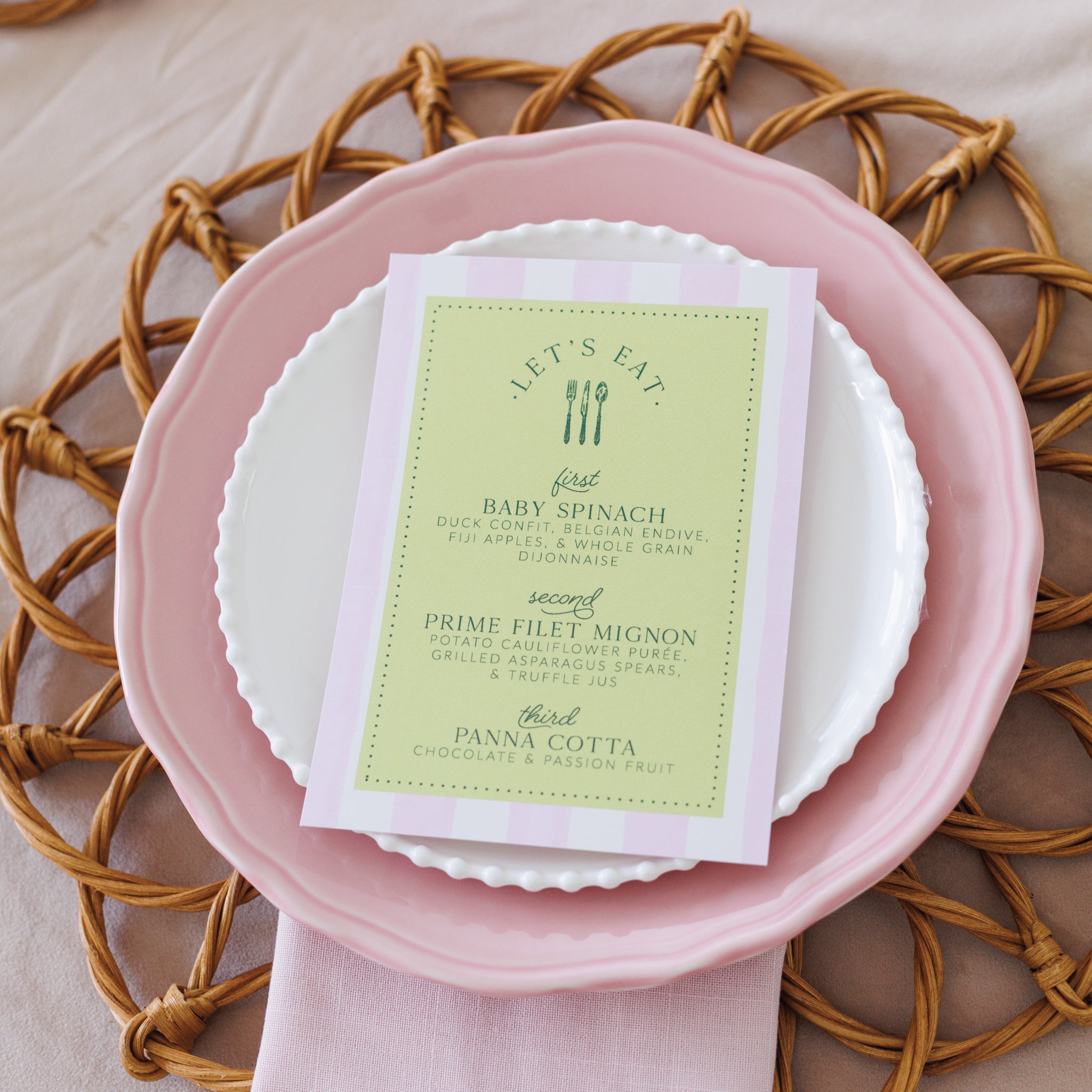 Amelie Collection - Double Sided Paper Menu – kulgra